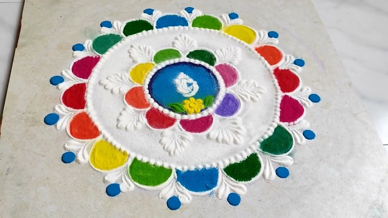 Ganesh chaturthi rangoli design easy |easy ganesh rabgoli |simple ...