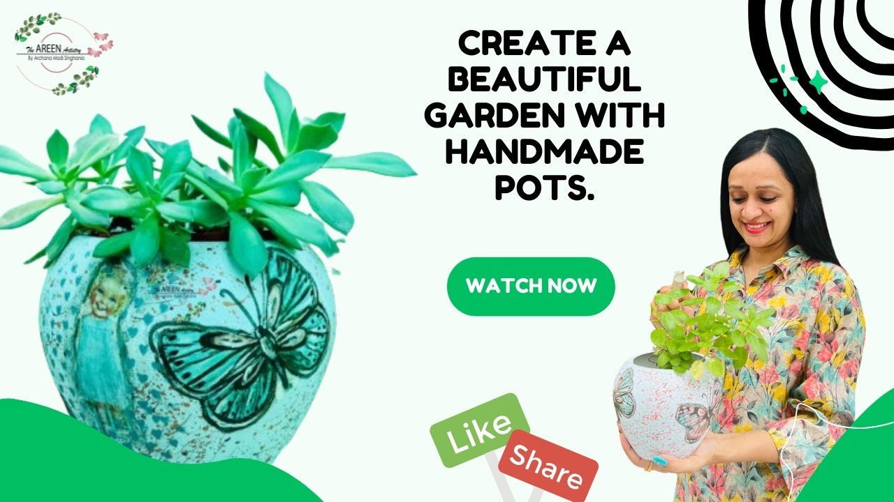 How to Make Lovely Flower Pots With Plastic Containers and Cement in ...