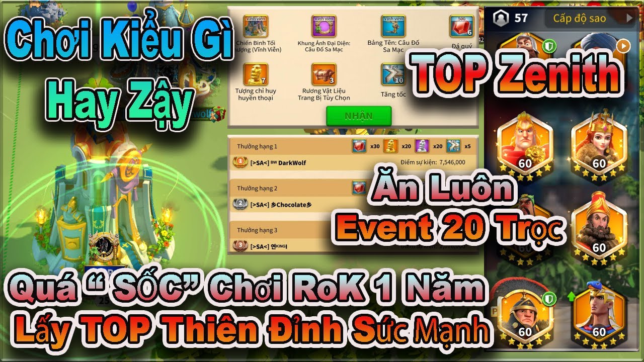 Quá "SỐC" Chơi 1 năm Lấy TOP Event Thiên Đỉnh Sức mạnh. VIP 15 Max ...