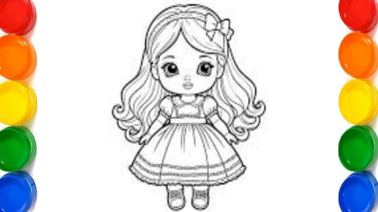 How to draw baby girl for kids*Cute Baby Girl drawing, painting ...