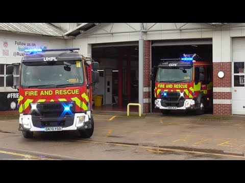 **Double Turnout** Rushmoor Fire Station turning out to a High Rise AFA ...