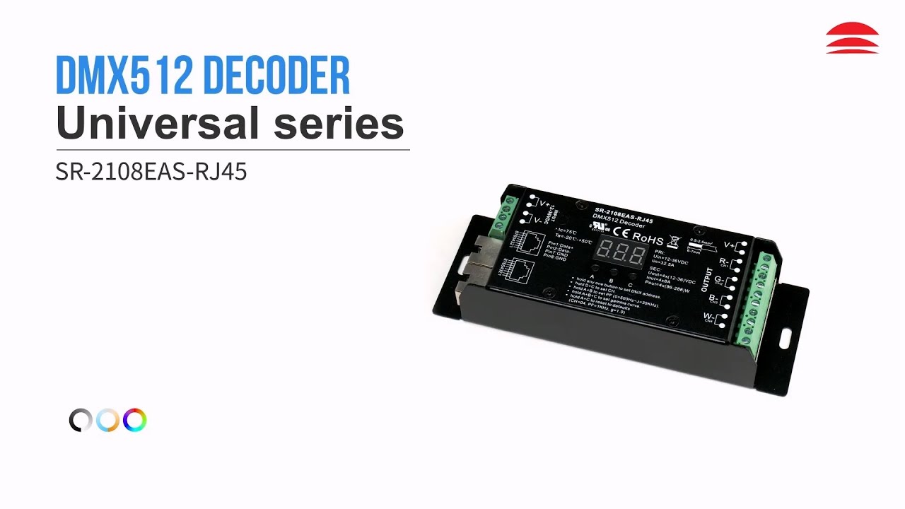 Rj45 DMX512 decoder_SR-2108EAS-RJ45 - YouTube