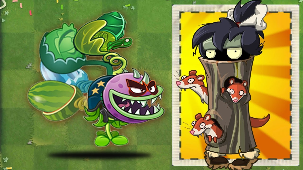 PvZ 2 Challenge - 50 Plants Max Level Vs 45 Weasel Hoarder Zombie Level ...
