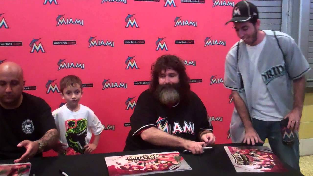 Mick Foley, Craig DeGeorge, Legends of Wrestling at Marlins Park 2015 ...