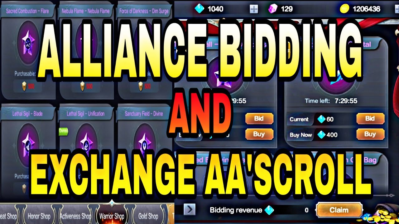 Exchange AA SCROLL & ALLIANCE BIDDING - MU ORIGIN 2 - YouTube