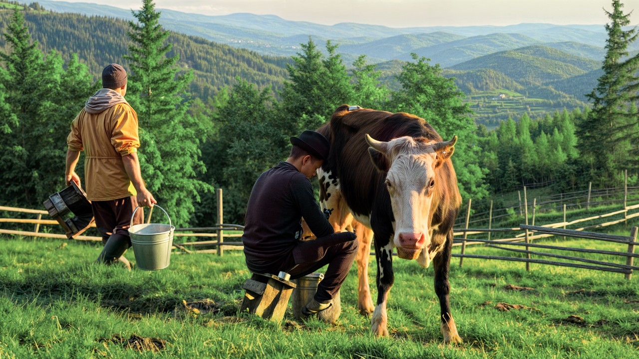 Daily Farm Life Full of Milk and Cheese in the Countryside - YouTube