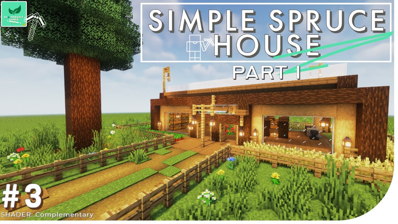 #3 Minecraft : Simple Spruce Build Tutorial | How to Build in Minecraft ...