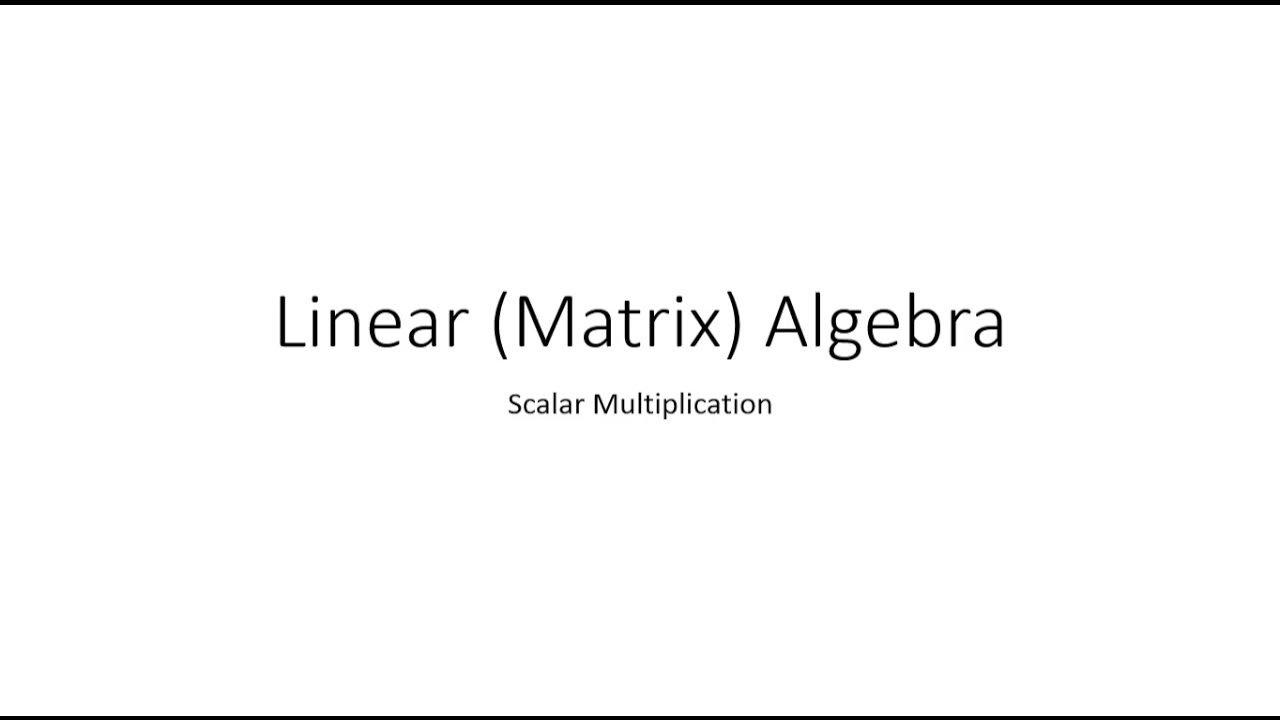Linear Algebra: Scalar Multiplication - YouTube