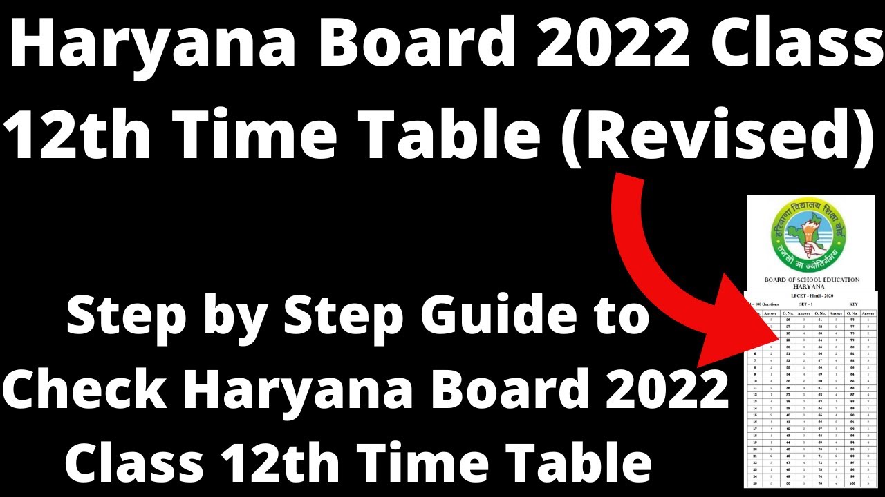 Haryana Board 2022 Class 12th Time Table (Revised) - How to Check ...