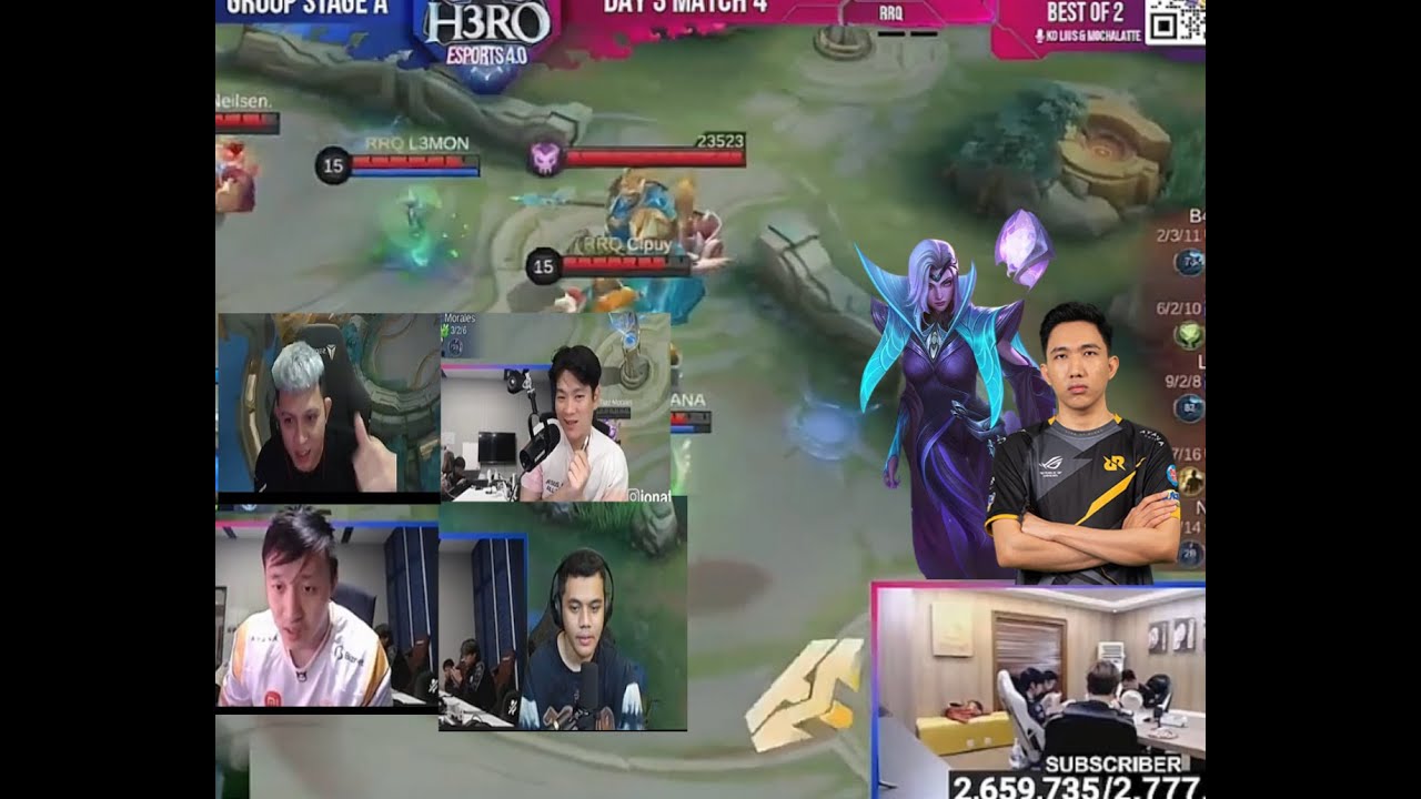 REACTION DARI PARA PRO PLAYER RRQ VS EVOS LEGEND MOBILE LEGEND BANG ...