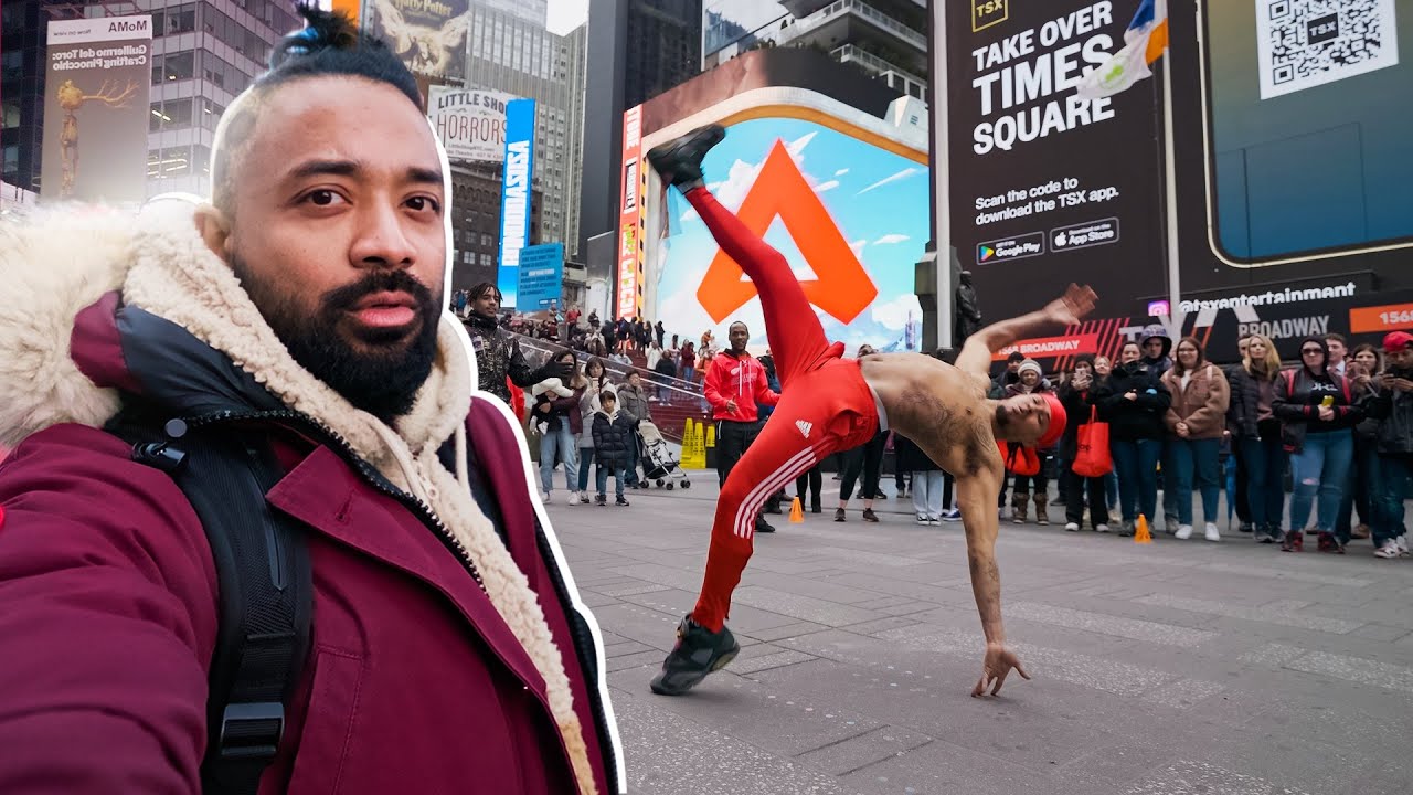 Breakdancing for MASSIVE Crowd in Times Square! - YouTube