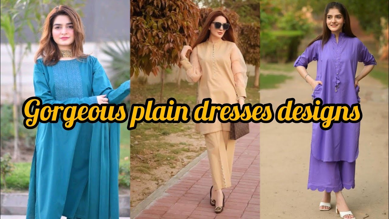 plain dresses for girls|| one color dresses designs #beautifuldress# ...