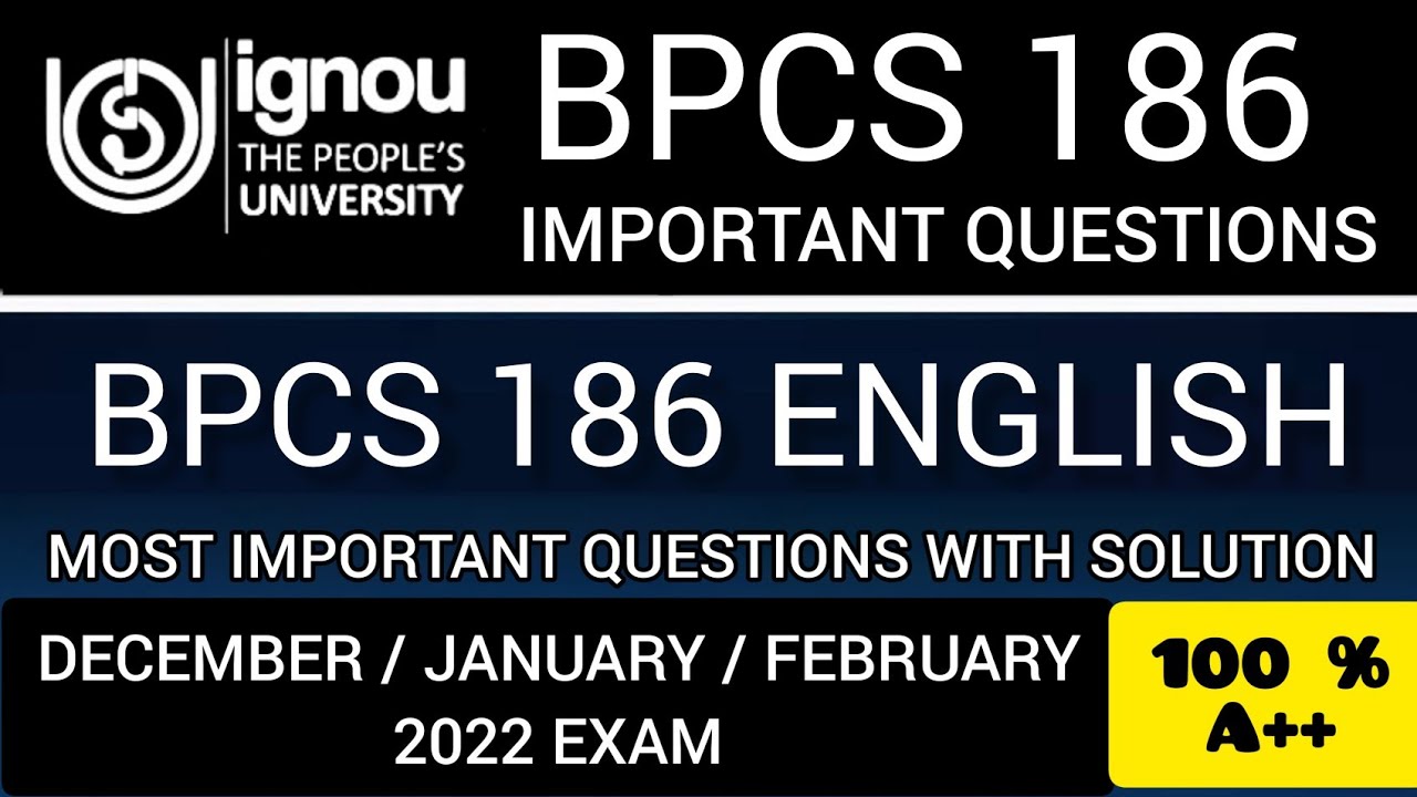 BPCS 186 IMPORTANT QUESTIONS | BPCS 186 IMPORTANT QUESTIONS WITH ...