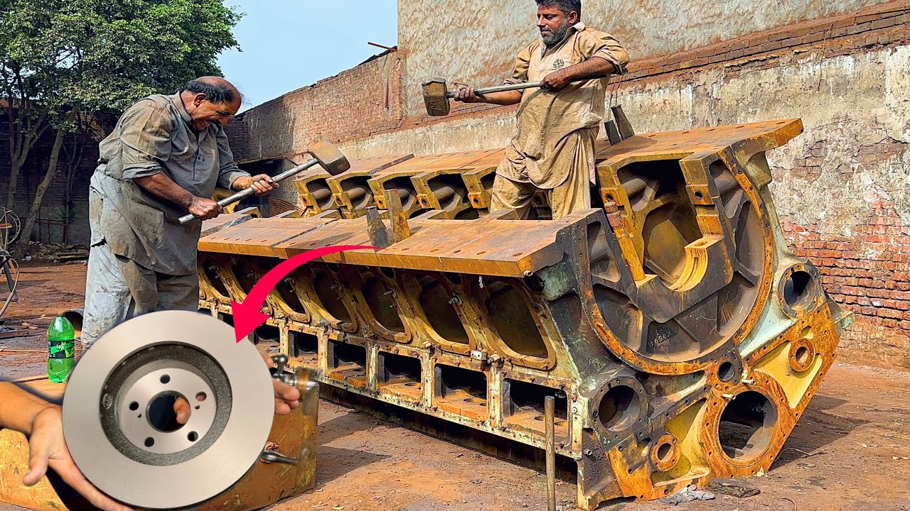 We Cut a Huge Engine Block | And Use Same Type of Engine Block Iron to ...