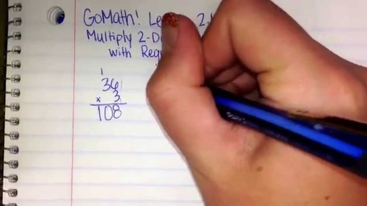 GoMath! Lesson 2.10 (Multiplication with Regrouping) - YouTube