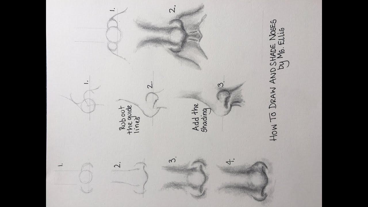 How to draw a nose with shading Good for GCSE' - YouTube