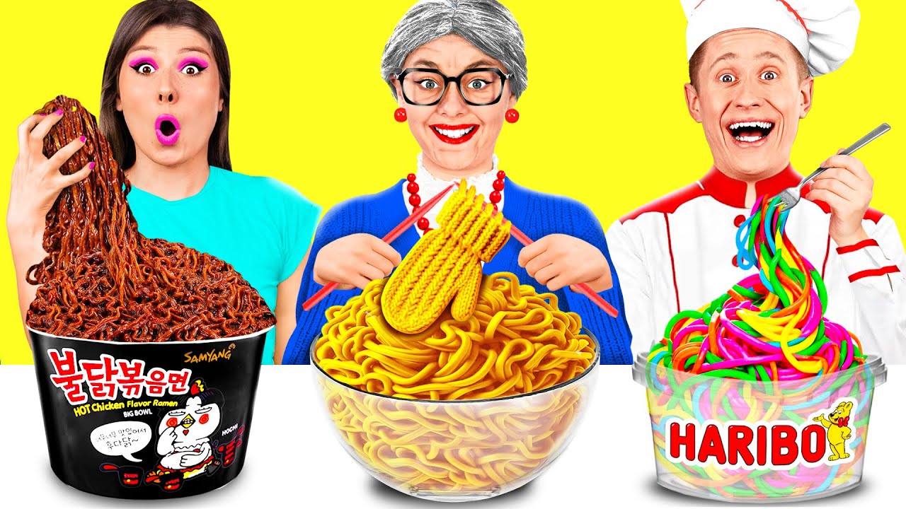 Mig vs Bedstemor Madlavning Udfordring | Sjove Mad Hacks GoFun Challenge - YouTube