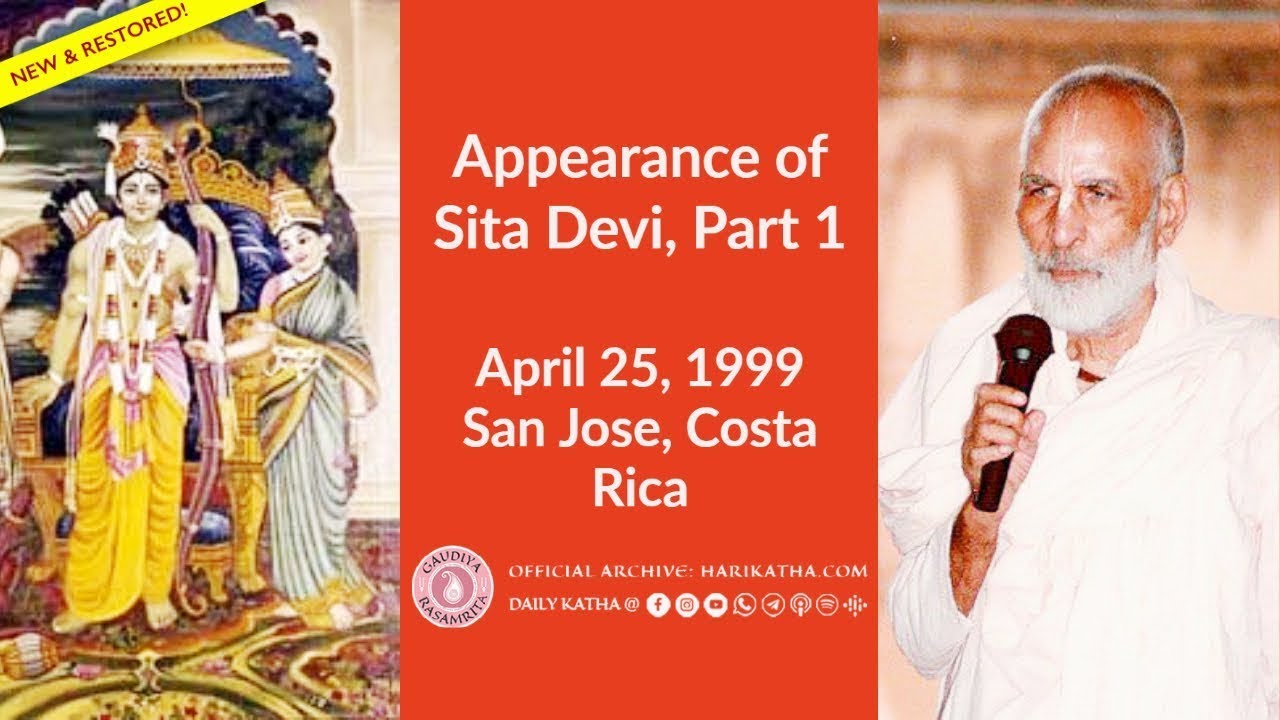 Appearance of Sita Devi, Part 1 English, April 25, 1999San Jose, Costa ...