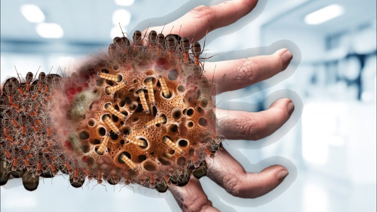 ASMR treatments 🐙sleep from Infacted hand| animation treatments worm ...