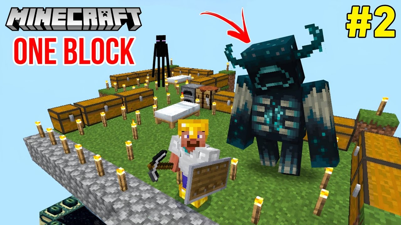 Most Epic Warden Fight 🤣 - (Minecraft Oneblock #2) - YouTube