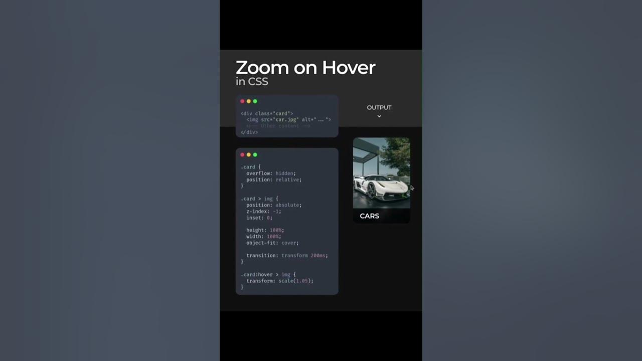 Smooth Zoom on Hover in CSS3! #shorts #animation #videos #frontendcourse #coding #webdevelopment ...