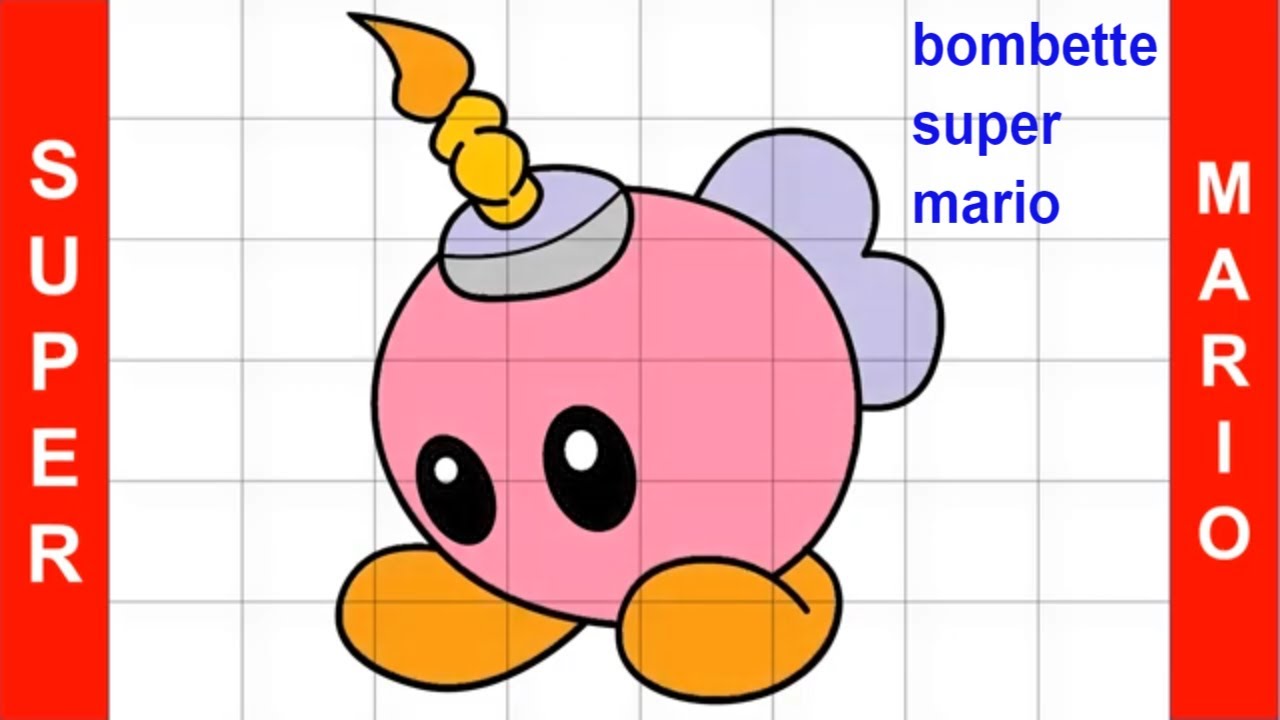 how to draw bombette super mario bros // how to draw super mario ...