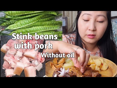 Pork with stink beans recipe 😋 Oksha ga yongchak thongba😋 - YouTube