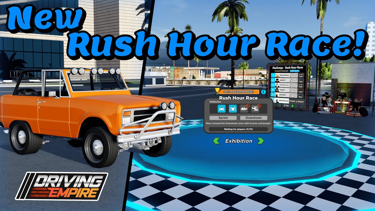 Driving Empire Update | New Rush Hour Race! - Roblox - YouTube