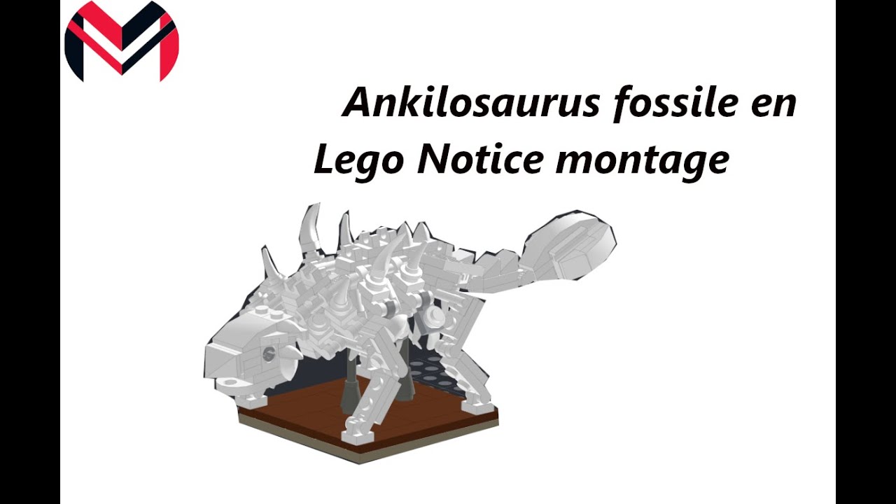 Tuto lego Ankylosaurus fossile notice - YouTube
