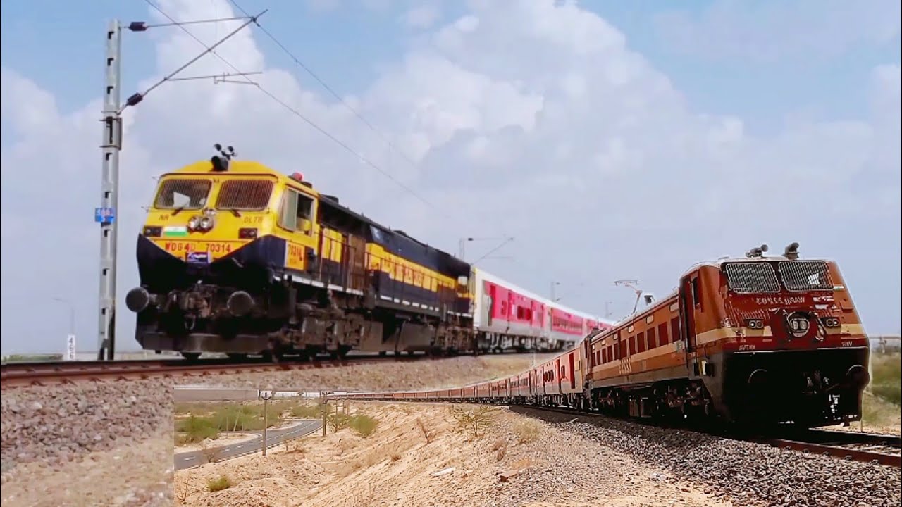 Electric & diesal locomotive with lhb train at curve | the rail juggler ...