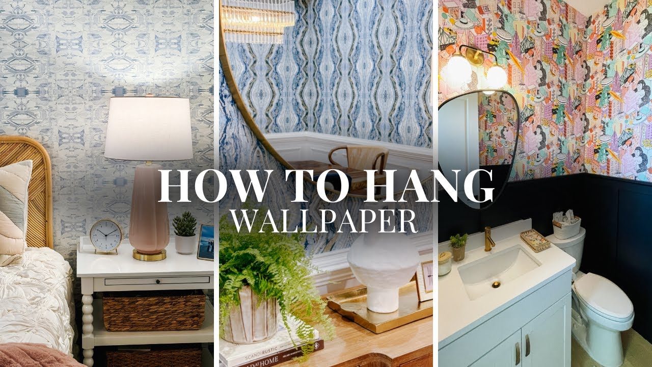 How to Hang Wallpaper over Wallpaper || Home Improvement DIY - YouTube