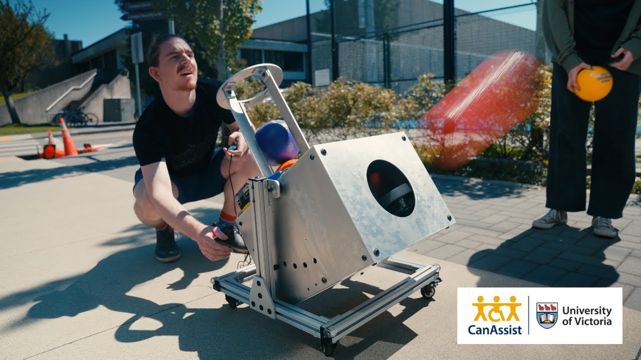 CanAssist's Switch-Accessible Dodgeball Launcher - YouTube