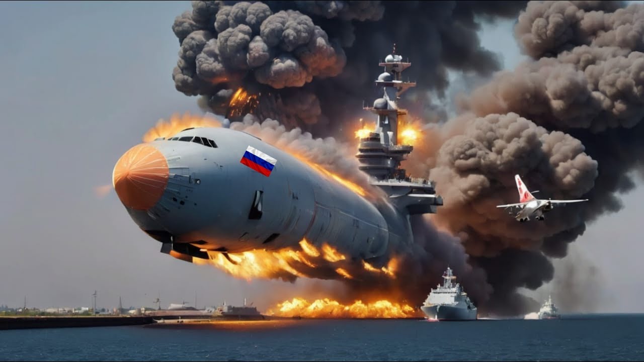 13 minutes ago! Ukrainian HIMARS M142 blasts Russian aircraft carrier ...