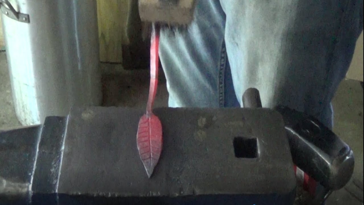 Blacksmithing - Forging A Leaf Key Chain And Prize Giveaway! - YouTube
