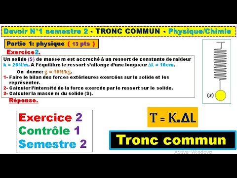 Devoir N°1 semestre 2 + Tronc commun + Physique-Chimie - YouTube
