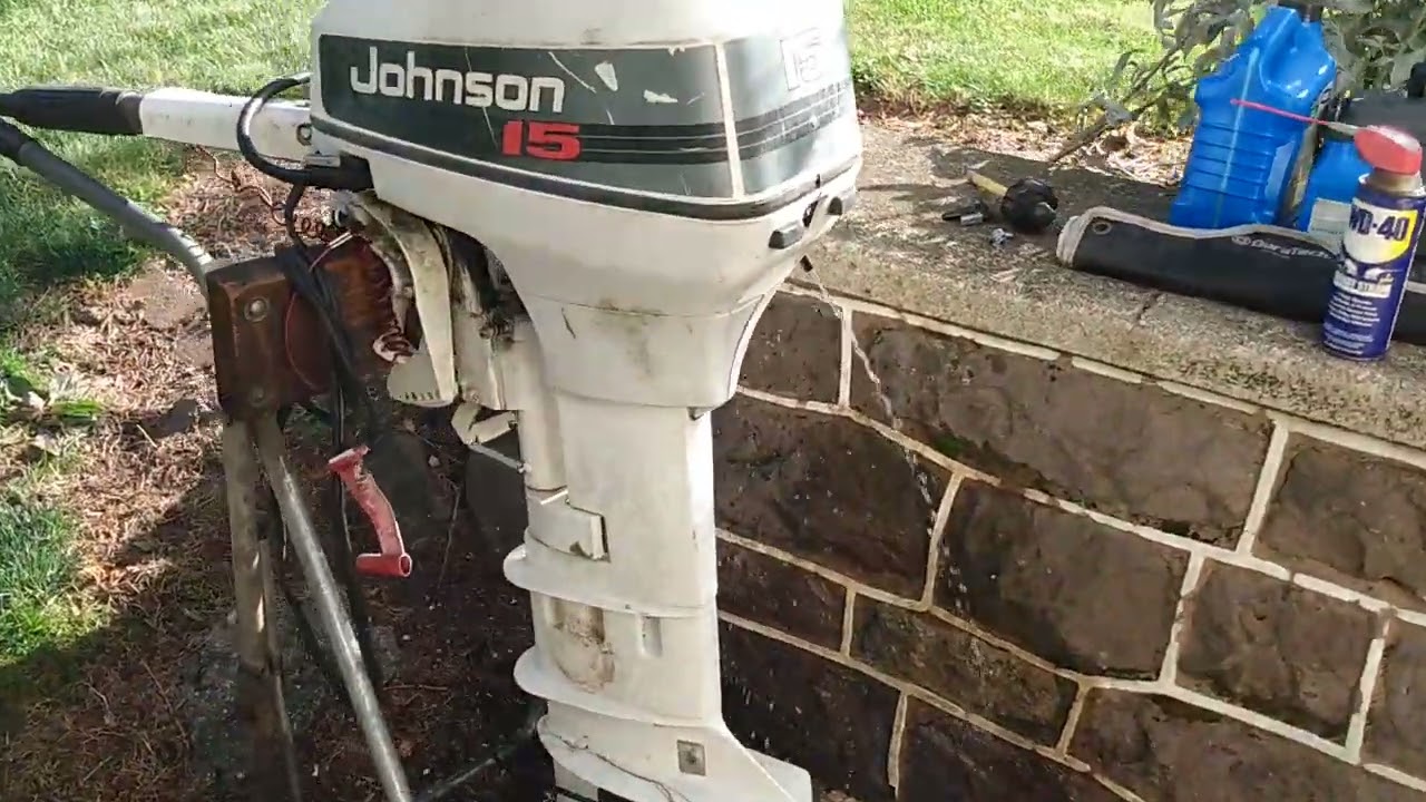 1994 Johnson 15 hp, started for the first time after sitting for 8 ...