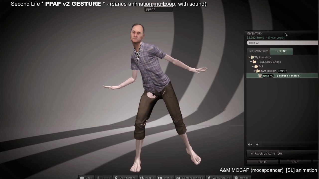 SL - PPAP v2 gesture - dance animation for Second Life. Bento hands ...