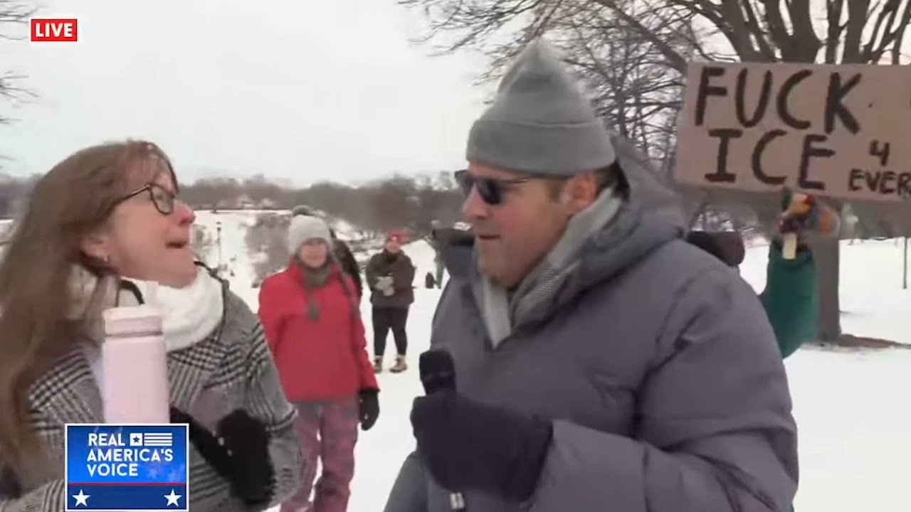 ICE PROTESTER TROLLS RIGHT WING NEWS REPORTER LIVE ON AIR - YouTube