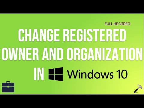 Change Registered Owner and Organization in Windows 10 - YouTube