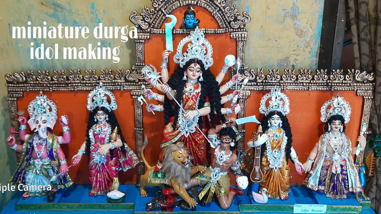 Miniature durga idol making #miniatureidol #durgaidol - YouTube