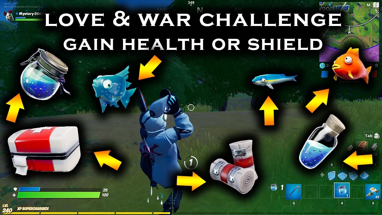 Fortnite *NEW* Gain Health or Shields - Love Challenge - YouTube