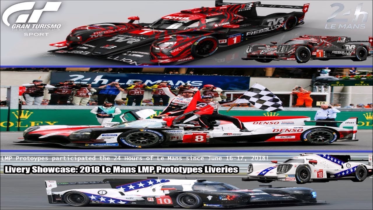 GT Sport - Livery Showcase: 2018 Le Mans LMP Prototype Liveries - YouTube