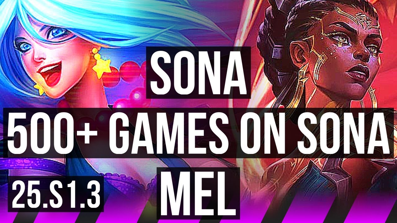 SONA & Jinx vs MEL & Ashe (SUP) | 500+ games | NA Master | 25.S1.3 ...
