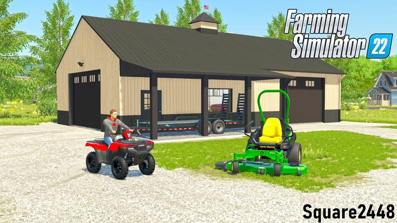 Building A Pole Barn & Mowing The Yard! | Homeowner | Farming Simulator ...