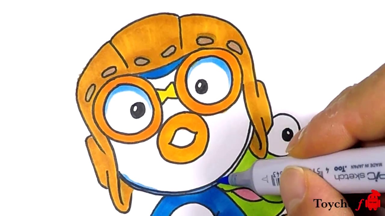 Colorful Drawing Pororo And Friends 뽀로로와 친구들 그리기 Youtube