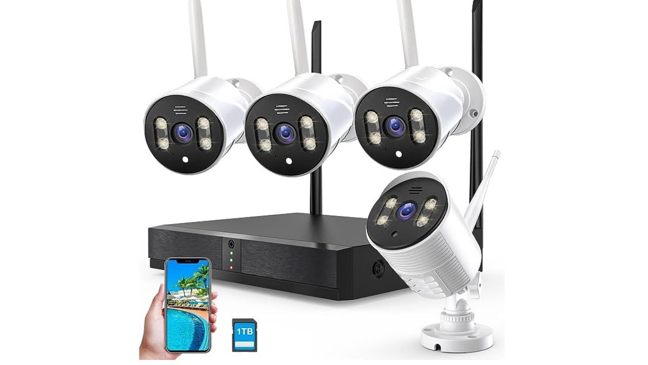 New Camera NVR System 4Pcs 1080P Spotlight Color Night Vision - YouTube