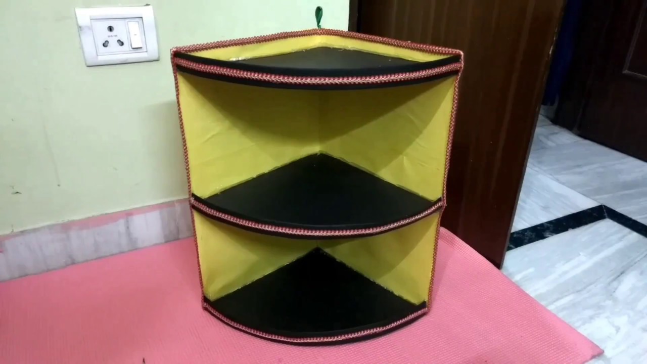 diy corner Rack wth cardboard / amazing idea to make corner rack/ my ...