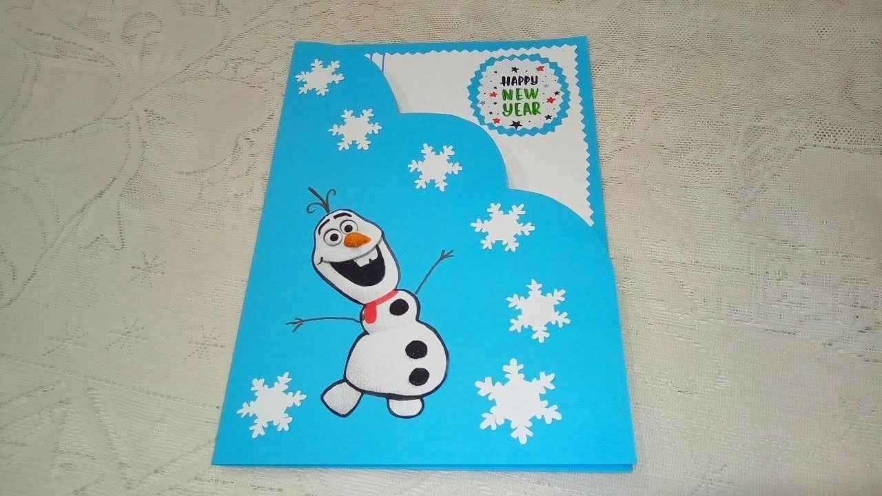 DIY : Открытка на Новый Год Из Бумаги *** Олаф и Холодное Сердце ...