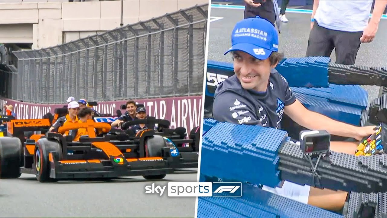 F1 drivers DRIVE life-size LEGO F1 cars 🧱🏎️ - YouTube