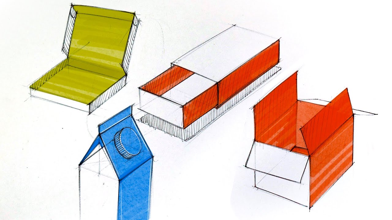 Step-by-Step Guide: How to Draw Various Types of Packaging Boxes - YouTube